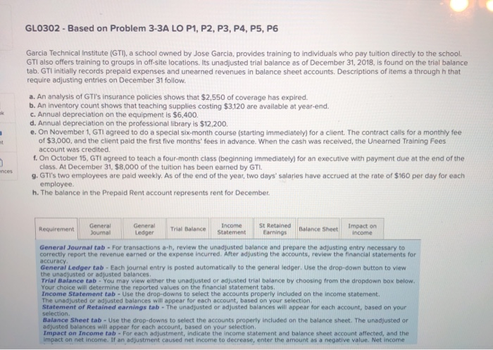 Solved GLO302 - Based on Problem 3-3A LO P1, P2, P3, P4, | Chegg.com