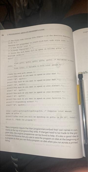Solved C programming (book:absolute beginner's guide 3rd | Chegg.com