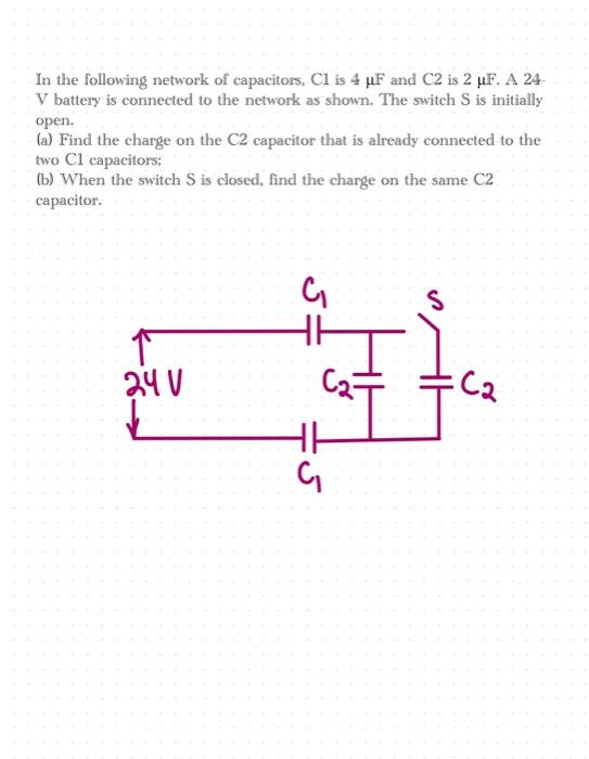 Solved In the following network of capacitors, Cl is 4μF and | Chegg.com