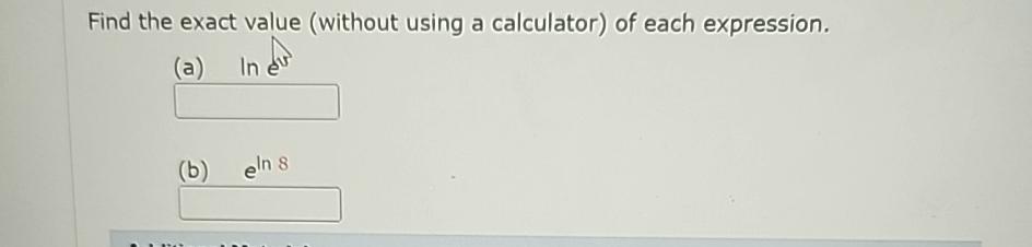 Solved Find the exact value (without using a calculator) ﻿of | Chegg.com