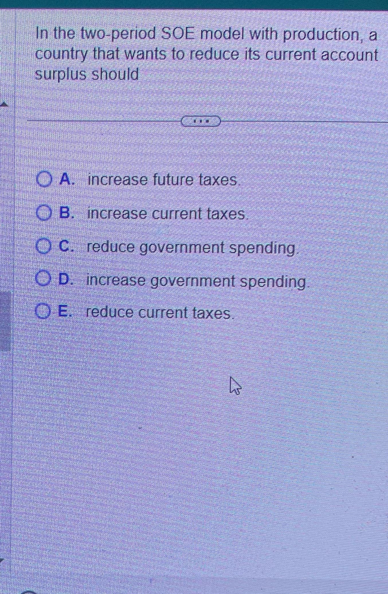 Solved In the two-period SOE model with production, a | Chegg.com