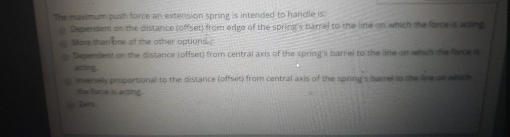 Solved The maximum push force an extension spring is | Chegg.com