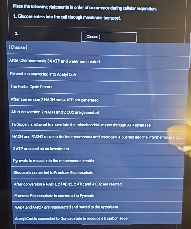 Solved Place the following statements in order of occurrence | Chegg.com