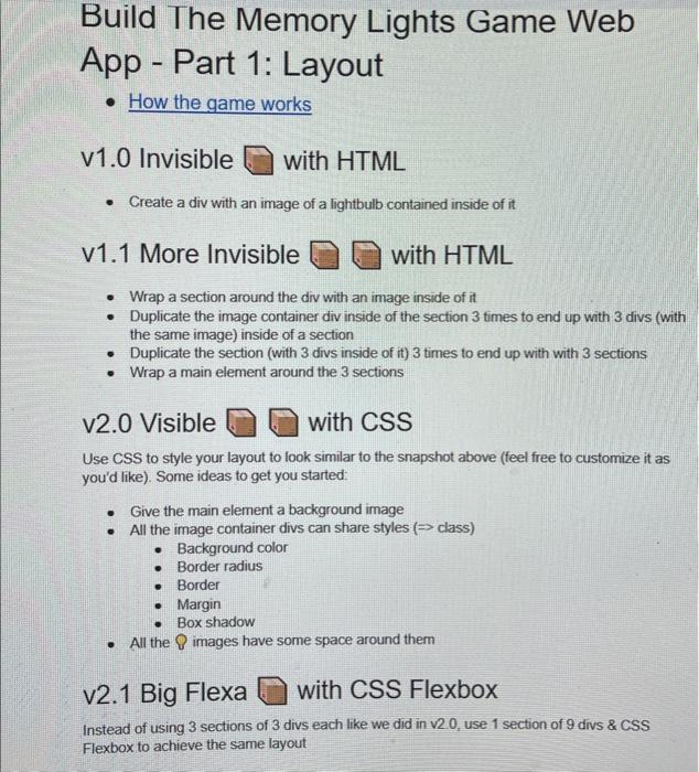 Solved Build The Memory Lights Game Web App - Part 1: Layout | Chegg.com