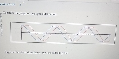 Solved uestion 2 ﻿of 4Consider the graph of two sinusoidal | Chegg.com