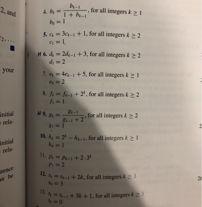 Solved In Each Of 3 15 A Sequence Is Defined Recursively