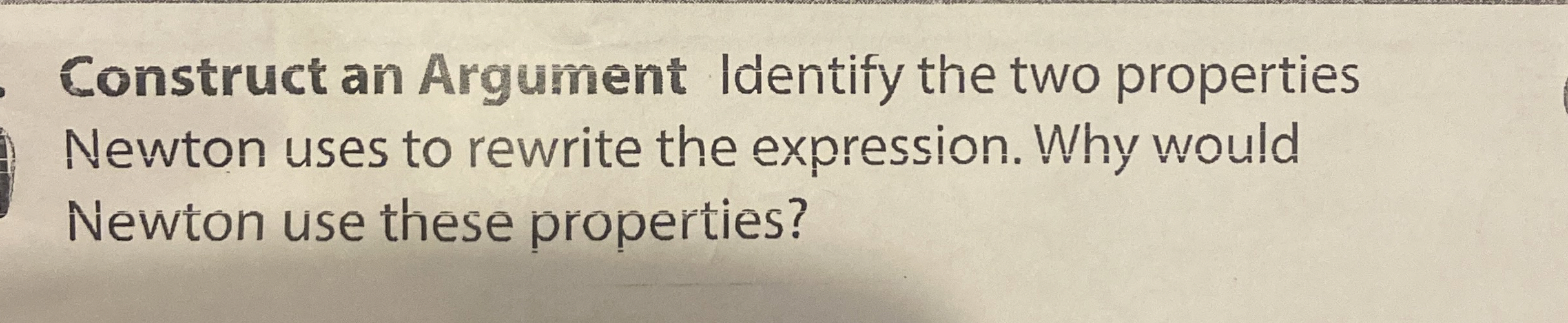 Solved Construct an Argument Identify the two properties | Chegg.com