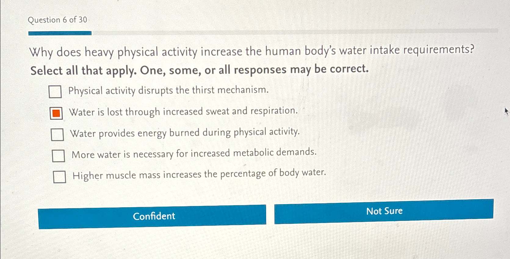 Solved Question 6 ﻿of 30Why does heavy physical activity | Chegg.com