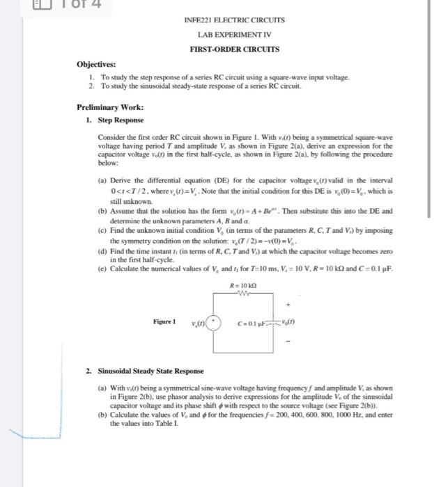 Solved Objectives: 1. To study the step response of a series | Chegg.com