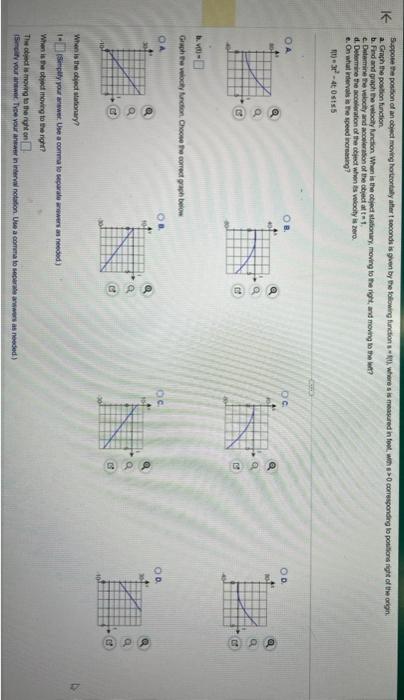 When is the object stationary? t= (Simplify your | Chegg.com