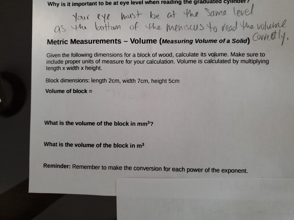 Solved Why is it important to be at eye level when reading | Chegg.com