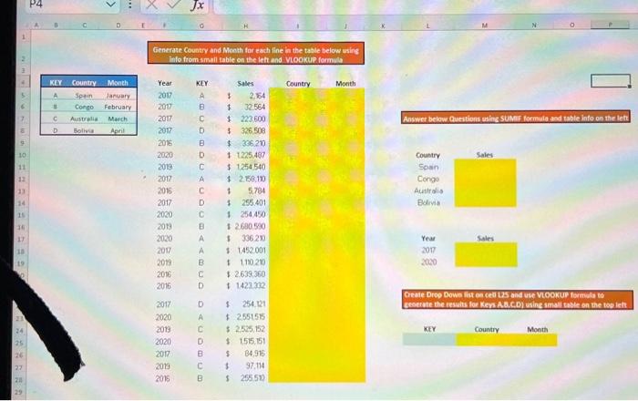 v look up find v look up and sumif in excel | Chegg.com