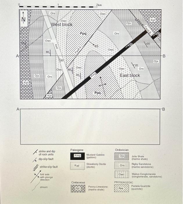 Solved Reading a Geologic Map: Above (previous page) is a | Chegg.com