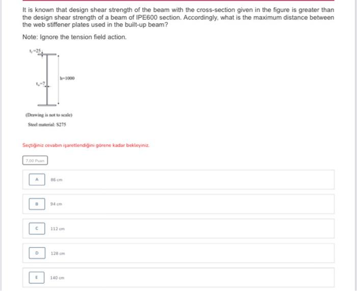 Solved It is known that design shear strength of the beam | Chegg.com