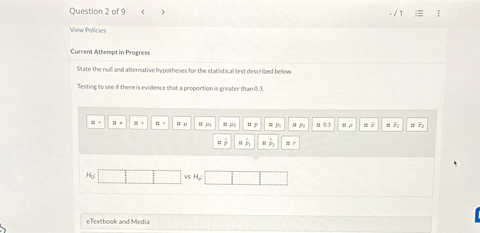 Solved Question 2 ﻿of 9-1View PoliciesCurrent Attempt in | Chegg.com
