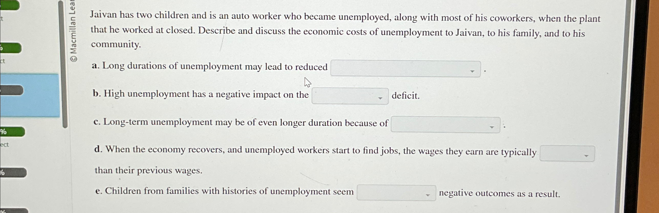 Solved Jaivan has two children and is an auto worker who | Chegg.com