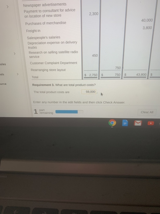 Solved Requirements 1 and 2. Classify each of these costs | Chegg.com