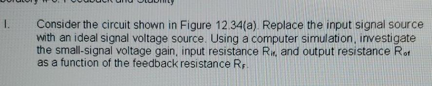 Solved I. Consider the circuit shown in Figure 12 34(a). | Chegg.com