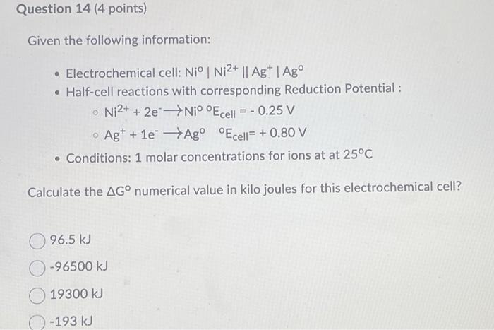 - Electrochemical cell: Ni∘∣∣Ni2+∥Ag+∣∣Ag∘ - | Chegg.com