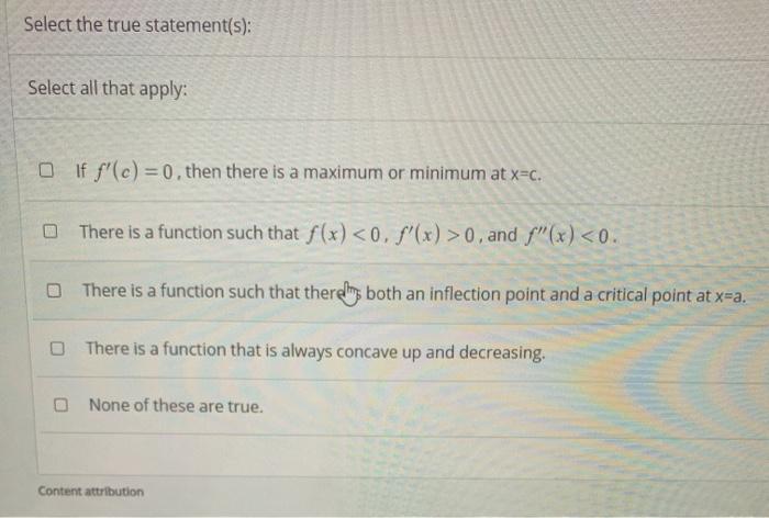 Solved Select the true statement(s); Select all that apply: | Chegg.com