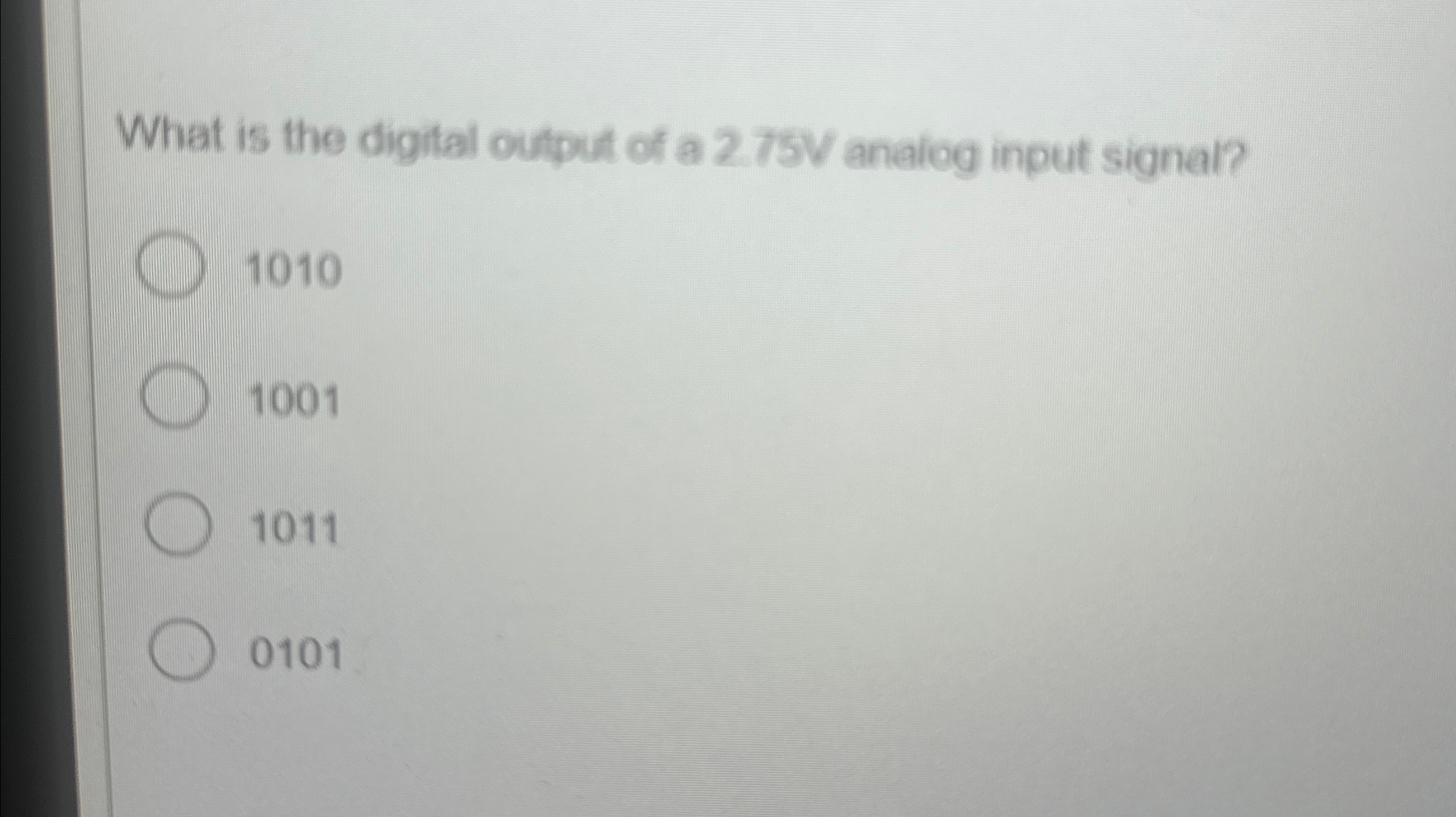 Solved What is the digital output of a 2.75V ﻿analog input | Chegg.com