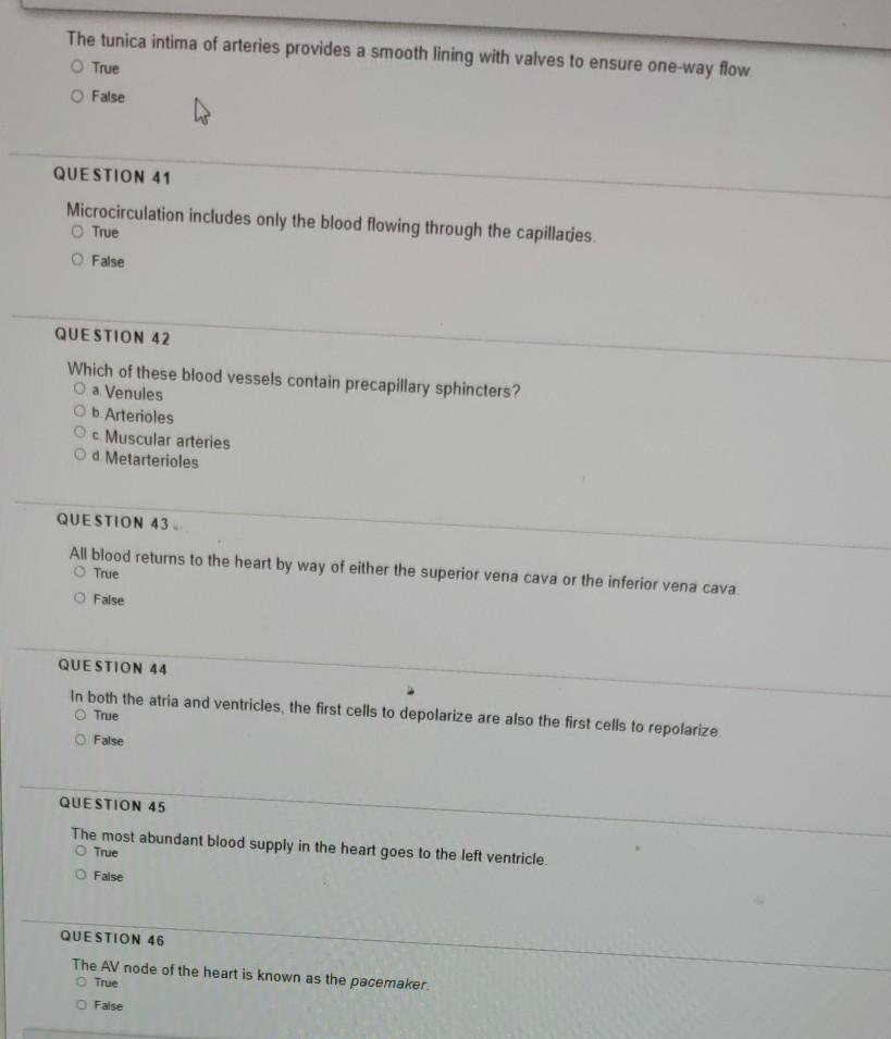 Solved The tunica intima of arteries provides a smooth | Chegg.com