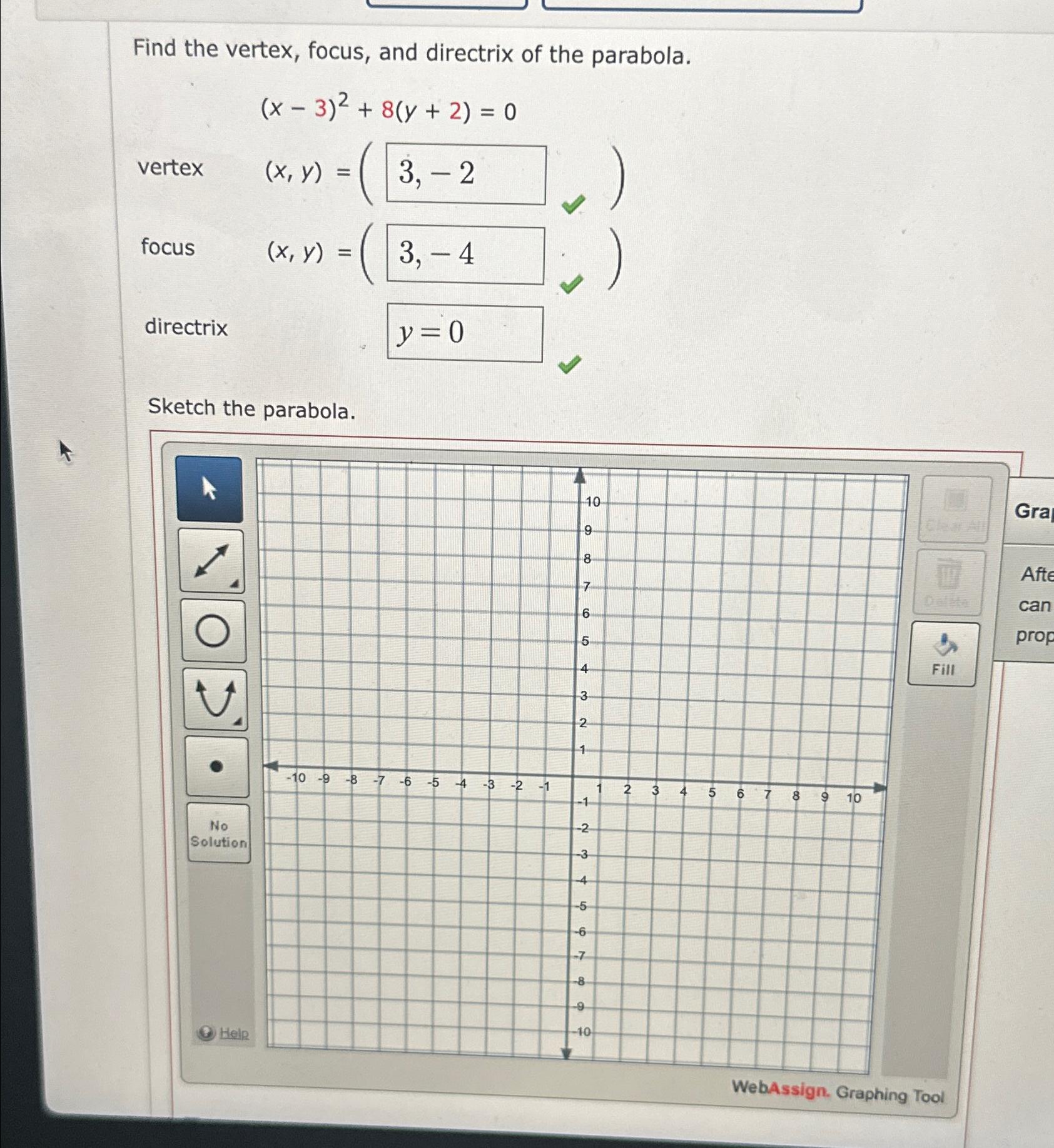 Solved Find the vertex, focus, and directrix of the | Chegg.com
