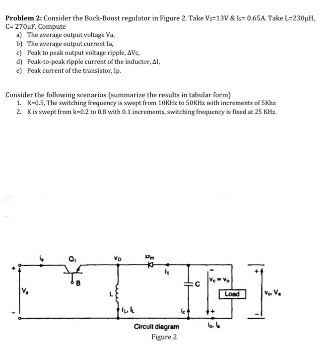 Solved Problem 2: Consider the Buck-Boost regulator in | Chegg.com