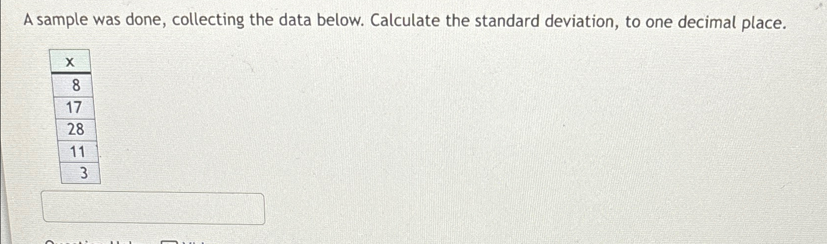 Solved A sample was done, collecting the data below. | Chegg.com