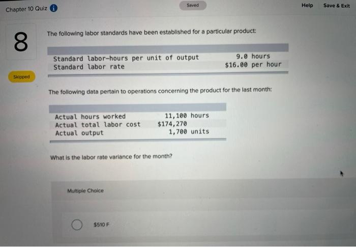 Solved Chapter 10 Quiz 0 Swed Help Save & Exit Submit Majer | Chegg.com