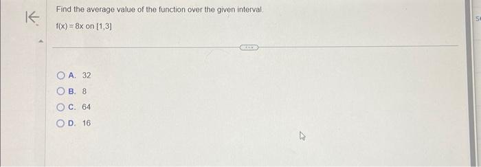 Solved Find The Average Value Of The Function Over The Given