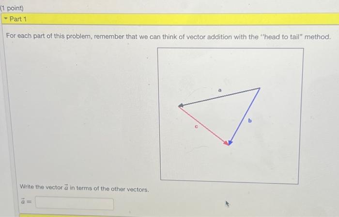 Solved (1 point) - Part 1 For each part of this problem, | Chegg.com