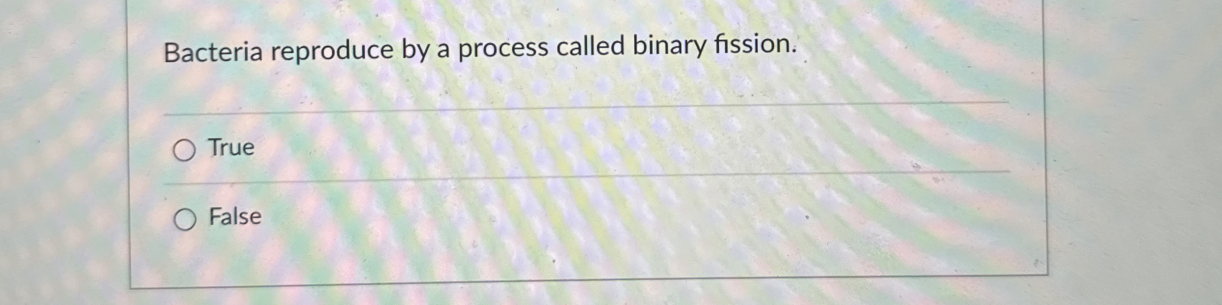 Solved Bacteria reproduce by a process called binary | Chegg.com