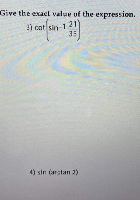 Solved 1) Inverse Trig Give the exact value y=cos−1(22) | Chegg.com