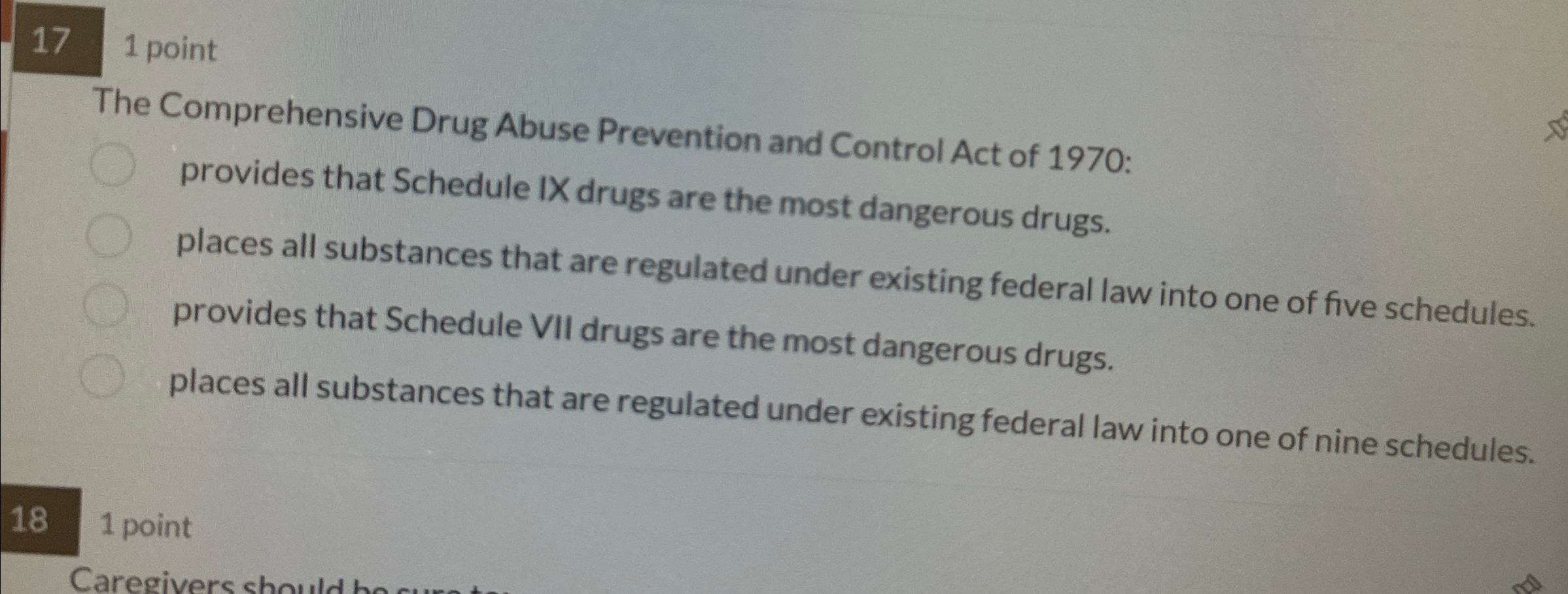 Solved 171 ﻿pointThe Comprehensive Drug Abuse Prevention and | Chegg.com