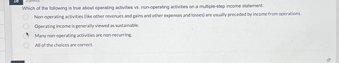 Solved 18 points Which of the following is true about | Chegg.com