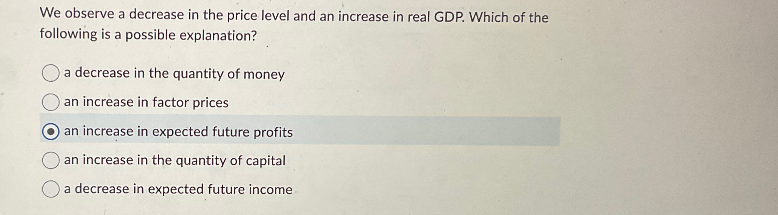 Solved We Observe A Decrease In The Price Level And An Chegg