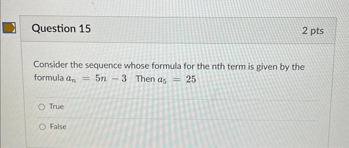 Solved Consider the sequence whose formula for the nth term | Chegg.com