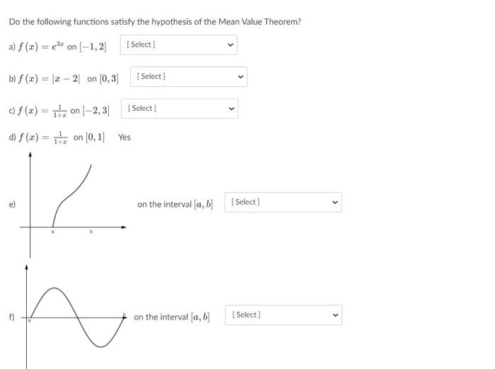 Solved Do the following functions satisfy the hypothesis of | Chegg.com
