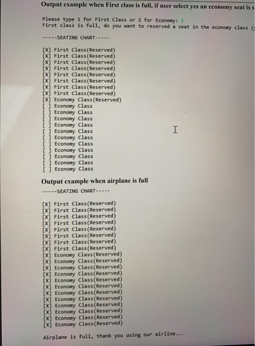 Solved Airline System Reservation: An airline has just | Chegg.com