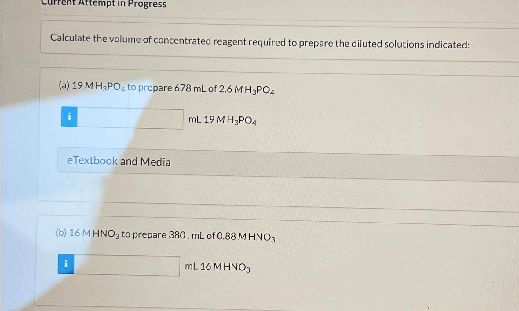 Solved Calculate the volume of concentrated reagent required | Chegg.com