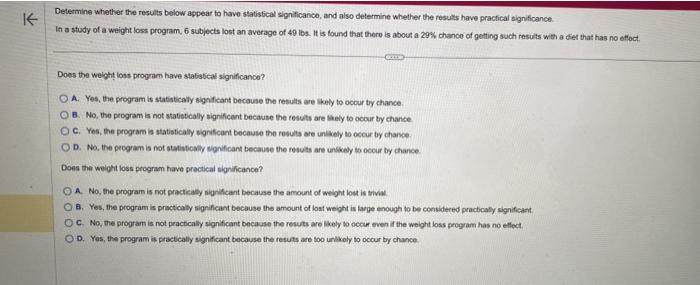 Solved Determine whether the results below appear to have | Chegg.com