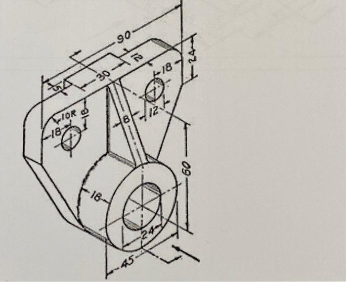 Solved Q. With a free hand, draw the three orthographic | Chegg.com
