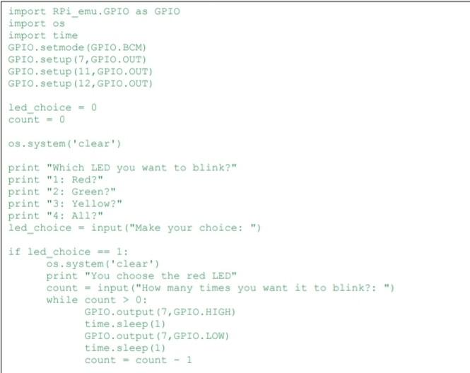 Solved import RPi emu. GPIO as GPIO import os import time | Chegg.com