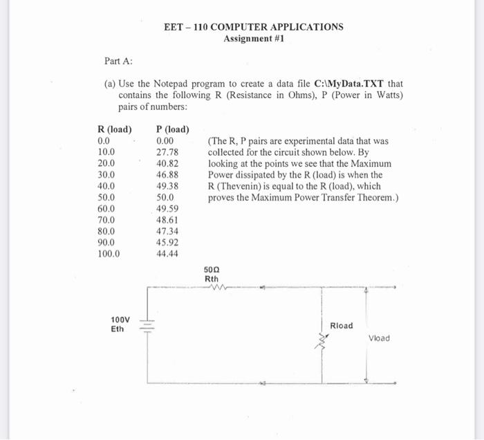 Solved 0 00 Eet 110 Computer Applications Assignment 1