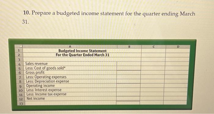 P9-71B. Comprehensive budgeting problem (Learning | Chegg.com