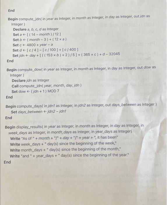 Solved Lab Assignment #4 More with Julian Day Numbers | Chegg.com