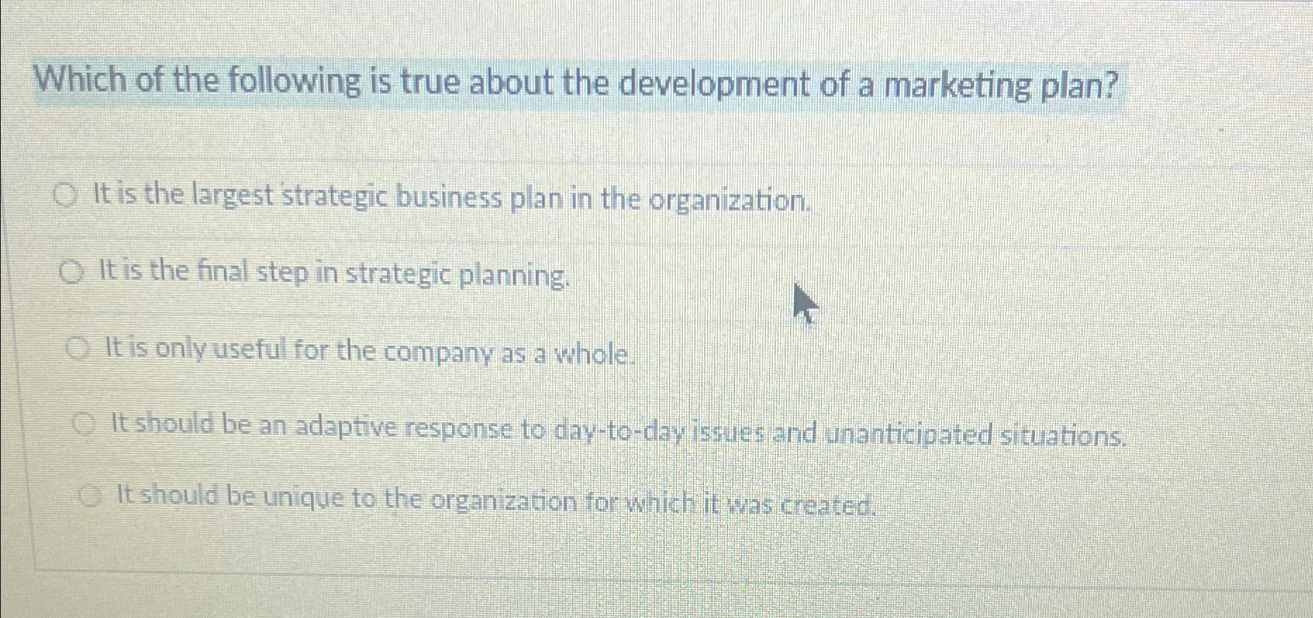 Solved Which of the following is true about the development | Chegg.com