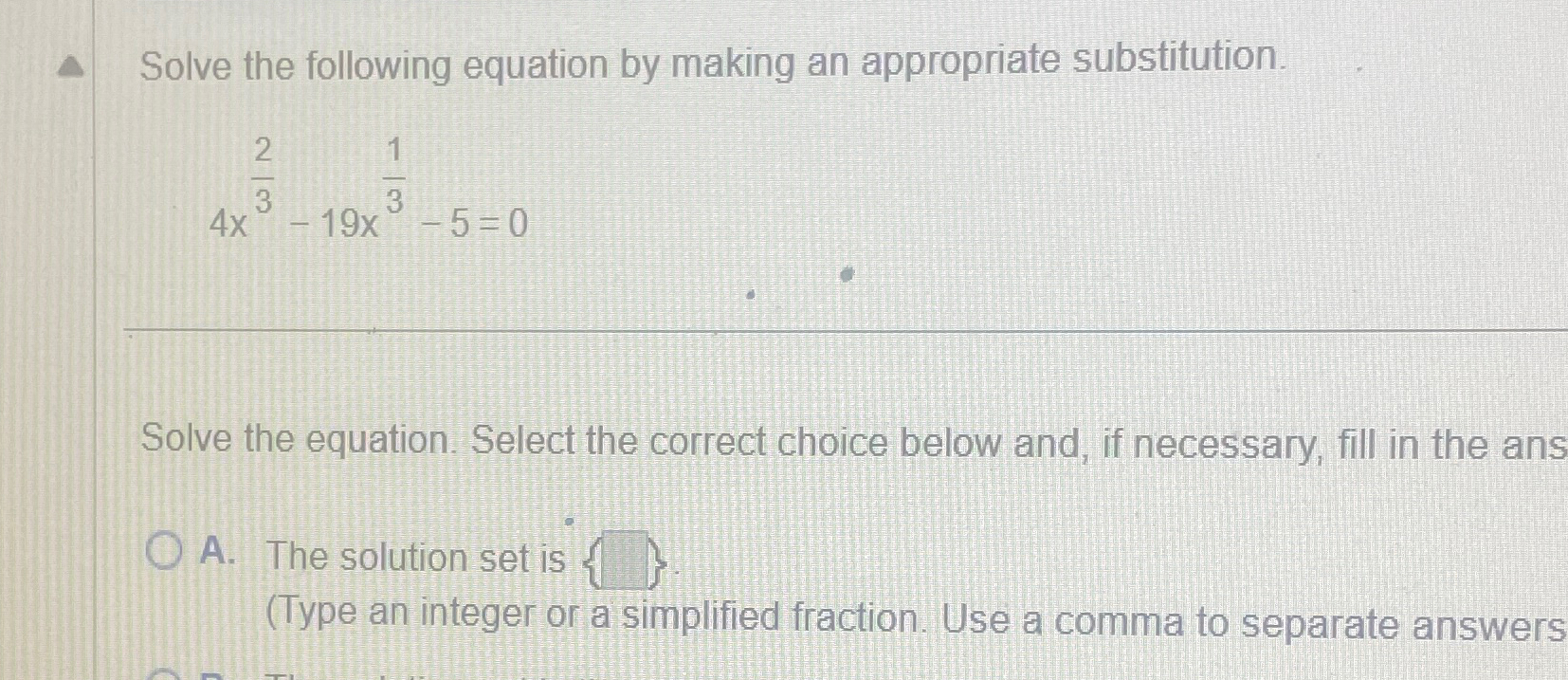 Solved Solve the following equation by making an appropriate | Chegg.com