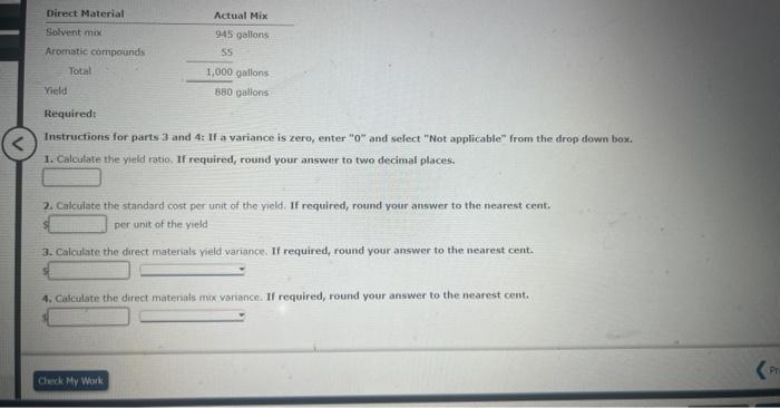 Solved Direct Materiale Mox and Yweld Yanances. On Hay 2, | Chegg.com